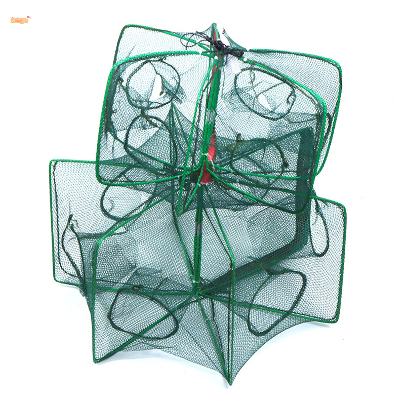 Sweet 6 Holes Folded Hexagon Fishing Net Crayfish Fish Trap Shrimp ...