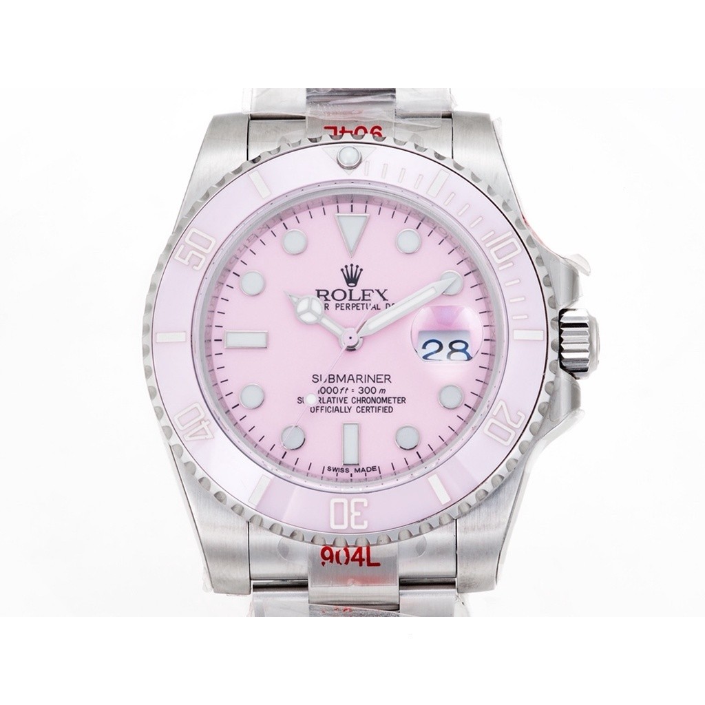 Luxury Trend Pink Dial，Rolex Submariner Charming Simple Stainless Steel ...