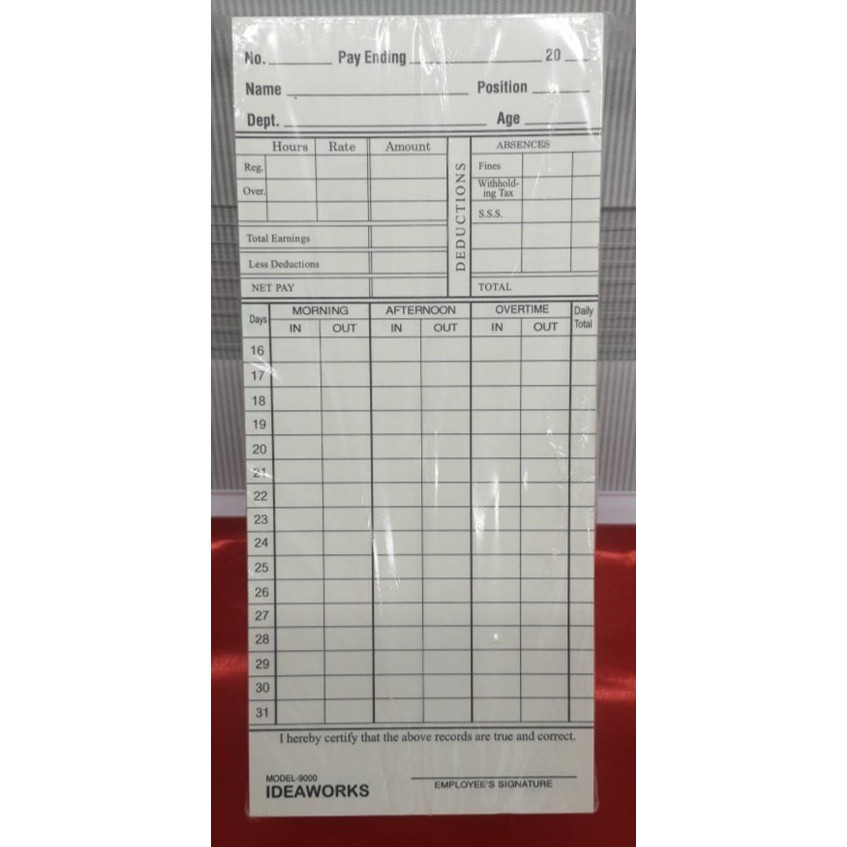 SOLD 100PCS Time Card or DTR | Shopee Philippines