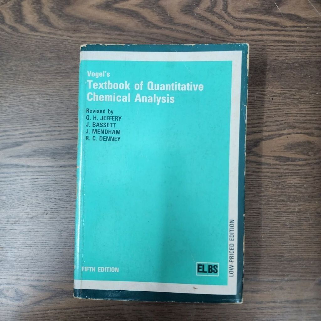 Vogel's Textbook of Quantitative Chemical Analysis by Arthur Vogel and ...