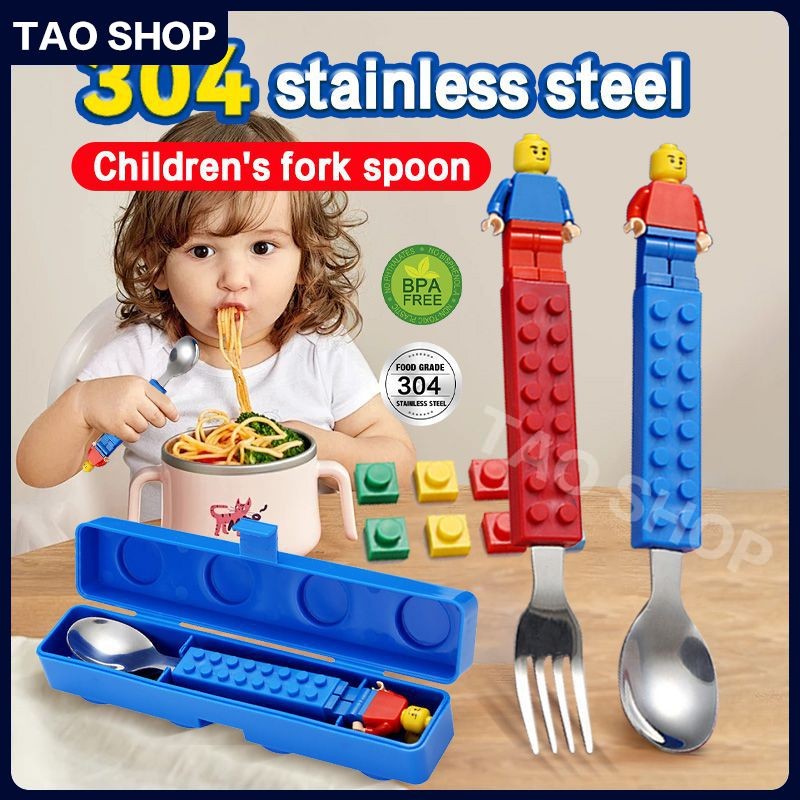 Kids Spoon And Fork Set Stainless Fork and Spoon Set Cartoon Tableware ...
