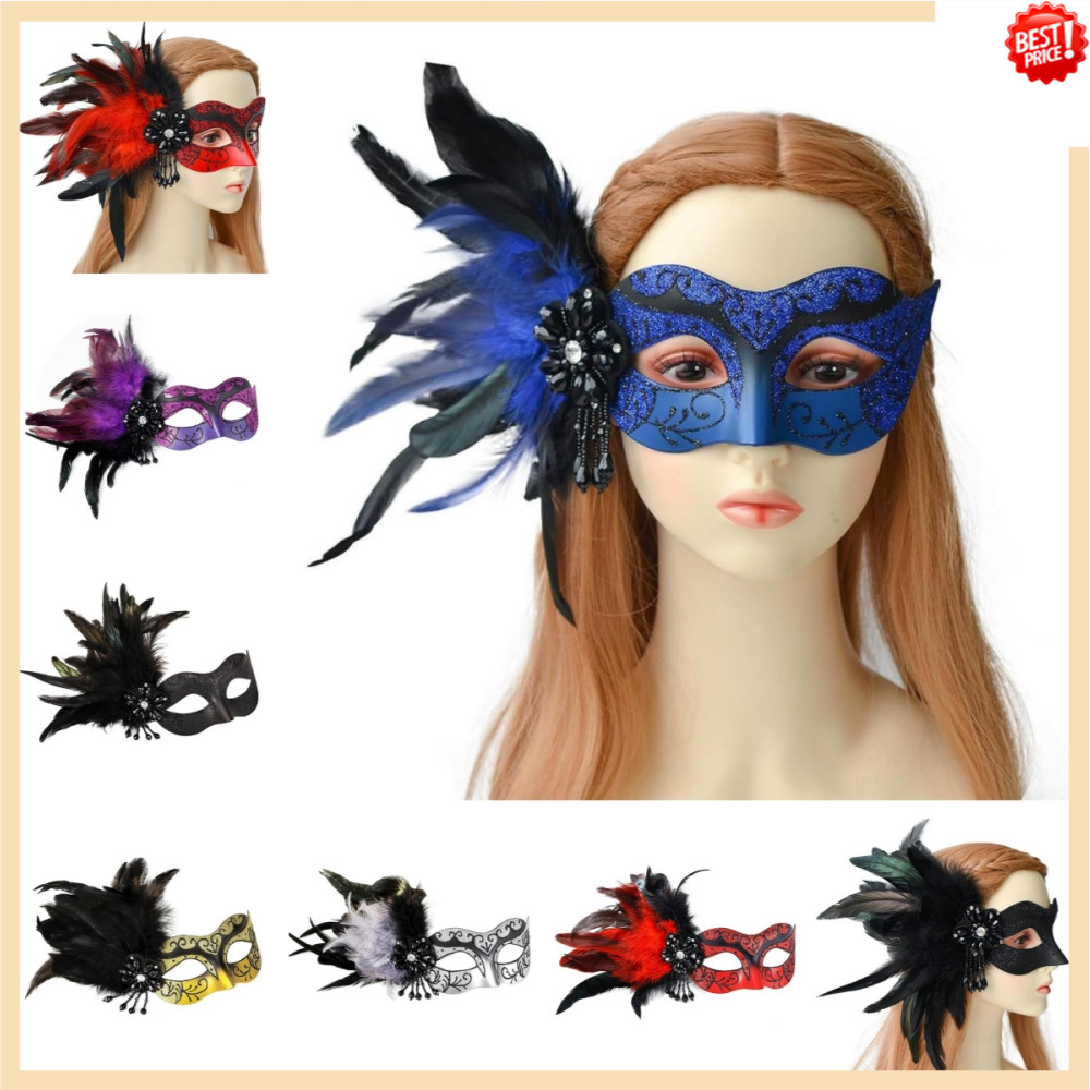 New Black Masquerade Masks For Women With Feathers For Masquerade Party ...
