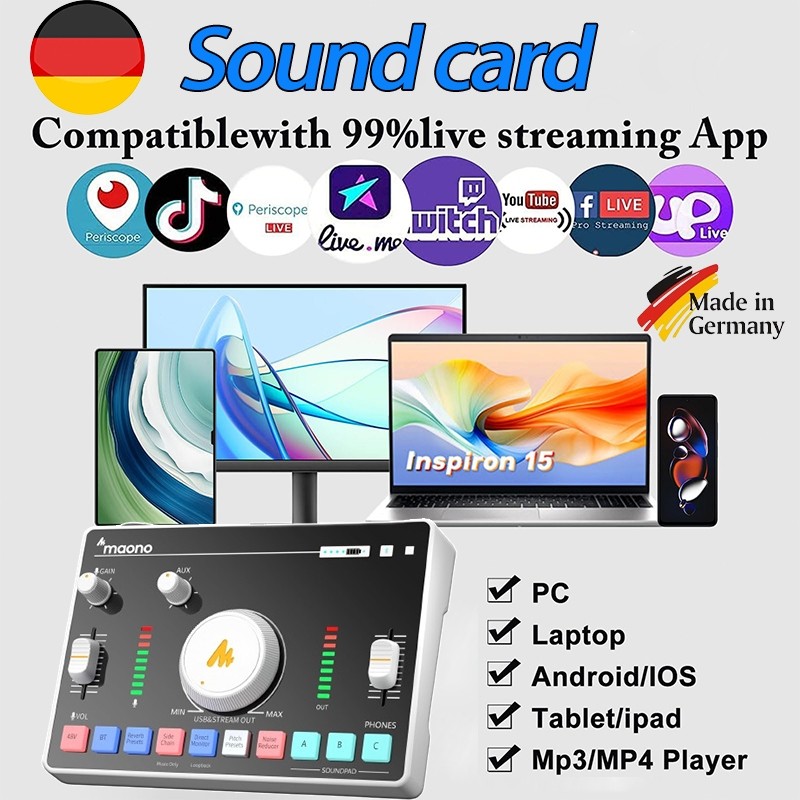 M9 Live Sound Card Audio Sound Mixer Board External DJ Audio Mixer ...