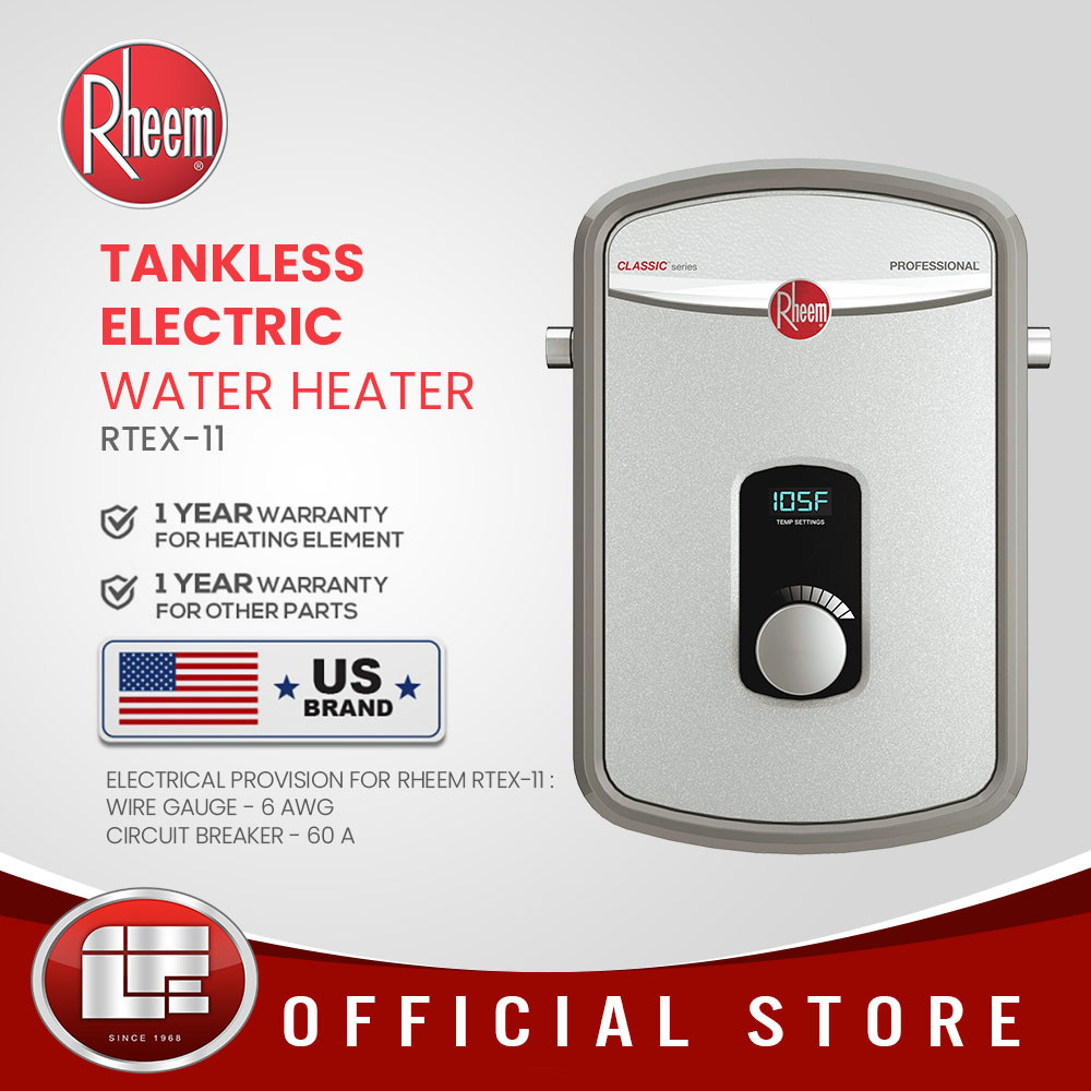 Rheem RTEX-11 Tankless Electric Multi-Point Water Heater 11Kw | Shopee ...