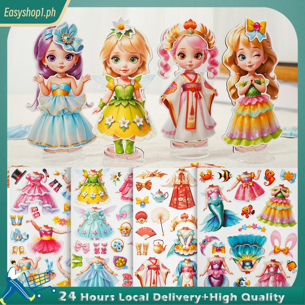 Magnetic Dress Up Dolls for Girls Ages 4-10 DIY Magnetic Paper Dolls ...
