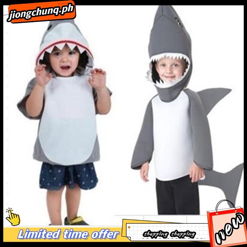 CODCute Baby Shark Jumpsuit With Cartoon Shark Bag Kids Ocean Shark ...