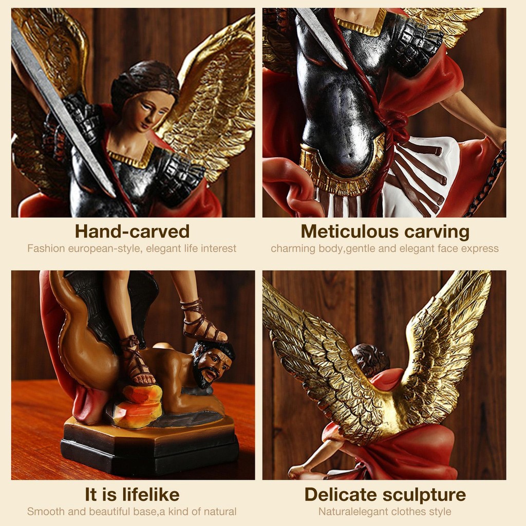Archangel Michael Figurine St. Michael San Miguel Arcangel Colored ...