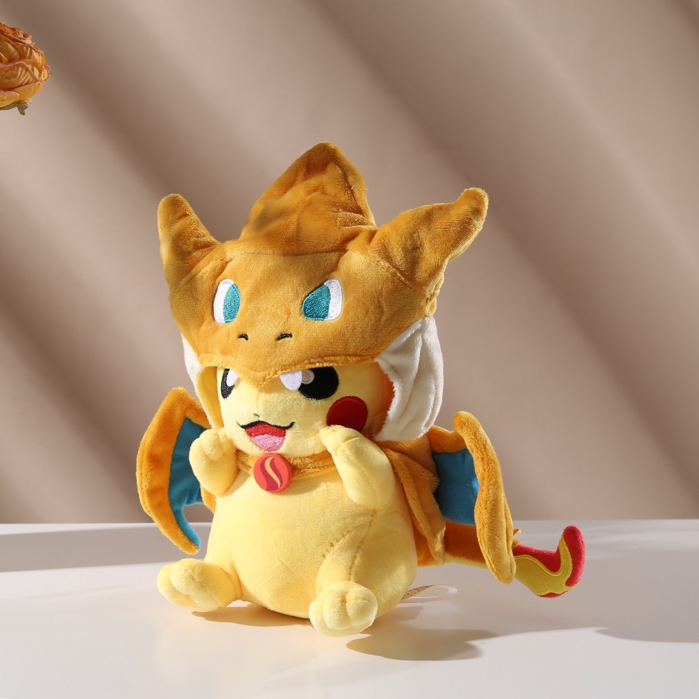 Little Kids Plush Toys Fire Dragon Pikachu with Cloak Stuffed Soft ...