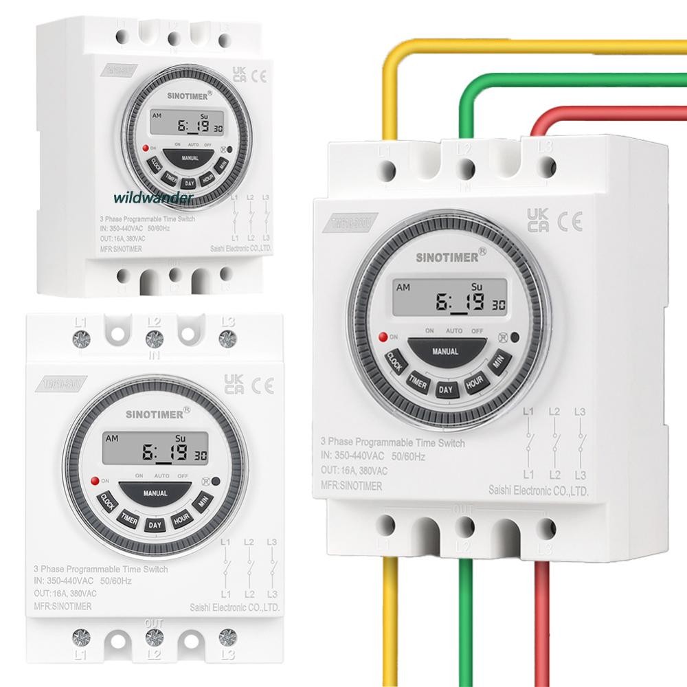 Tm619 380v 7 Days Programmable Relay Timer Switch Three Phases Time Relay Switch Digital Timer