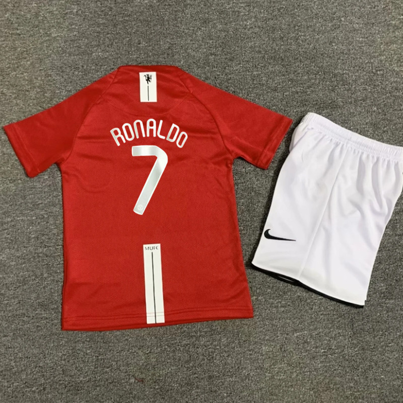2007 2008 Manchester United Kids Kit SHIRT Home AWAY Ronaldo Retro ...