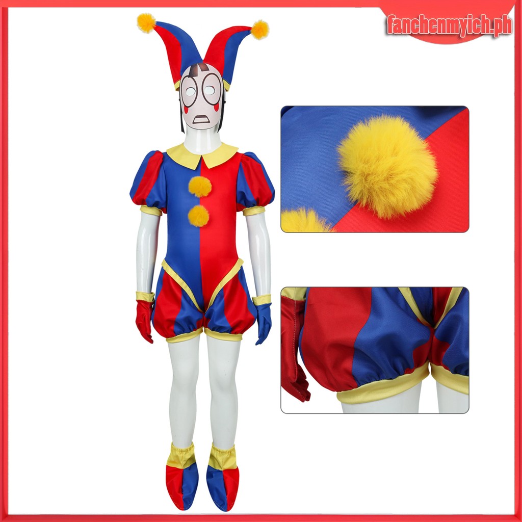 The Amazing Digital Circus Cosplay Costume Kids Boy Girl Pomni Jumpsuit ...