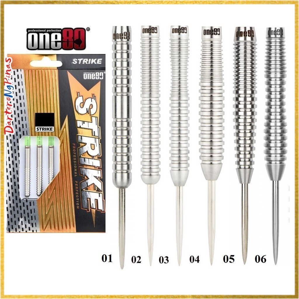 One80 Strike Darts 22g 23g 24g 26g - Steel Tip Tungsten Dart 01 02 03 04 05 06 model | Shopee ...