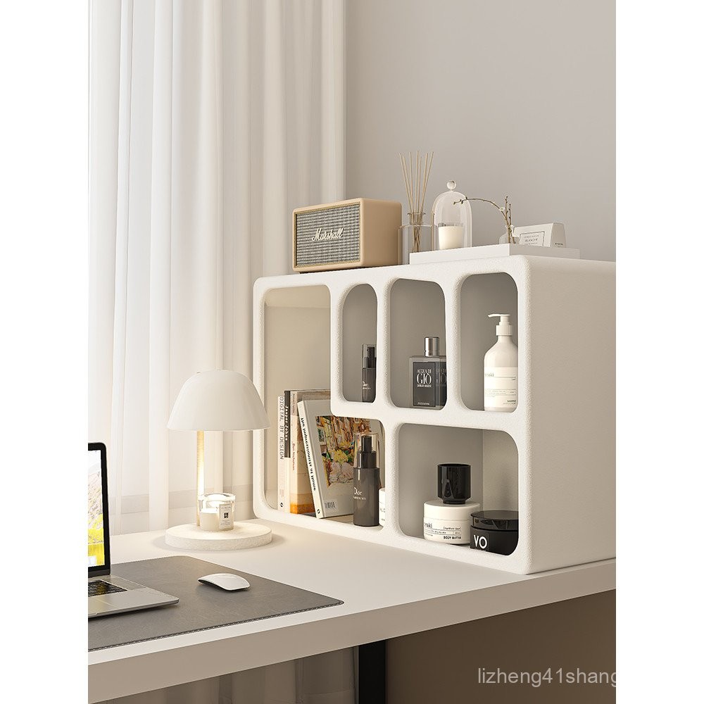 Cream Style Desk Storage Cabinet Desktop Storage Rack Desk Cave Cabinet ...