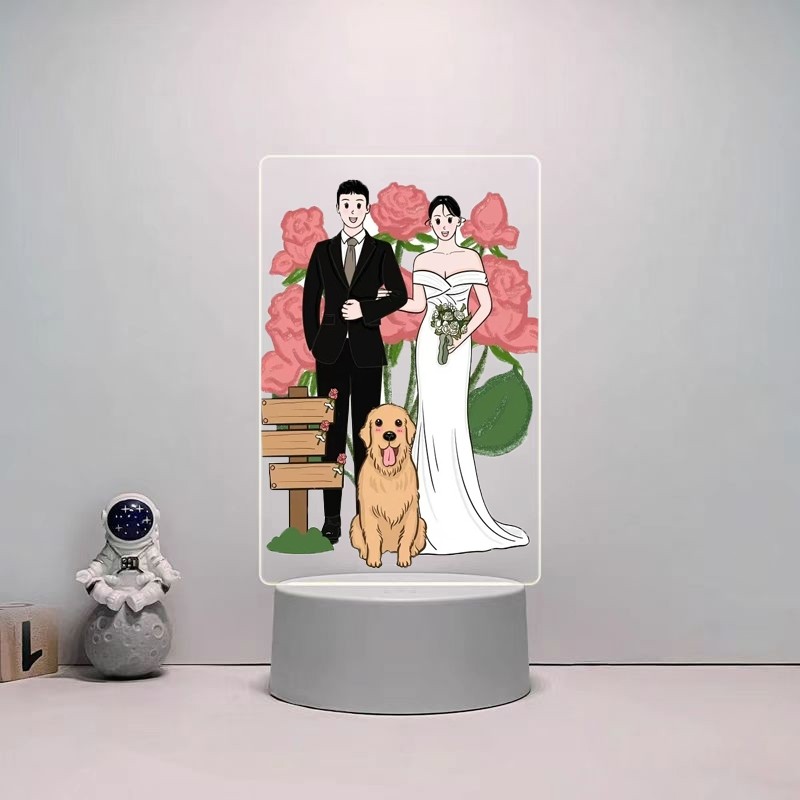 Personalized Customized Acrylic Night Lamp Wedding Family Souvenirs ...