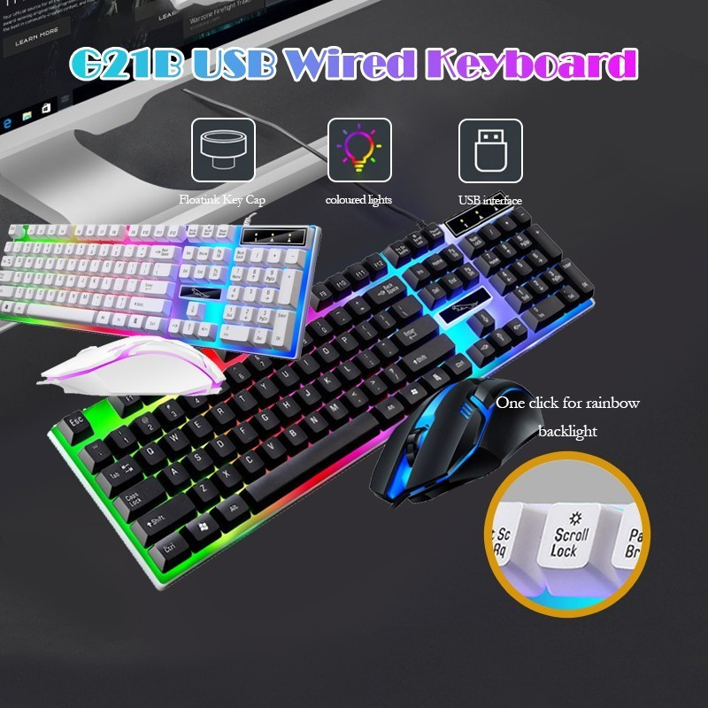 RGB Keyboard 104Keys Keypad computel laptop PC Keyboard mouse set RGB ...