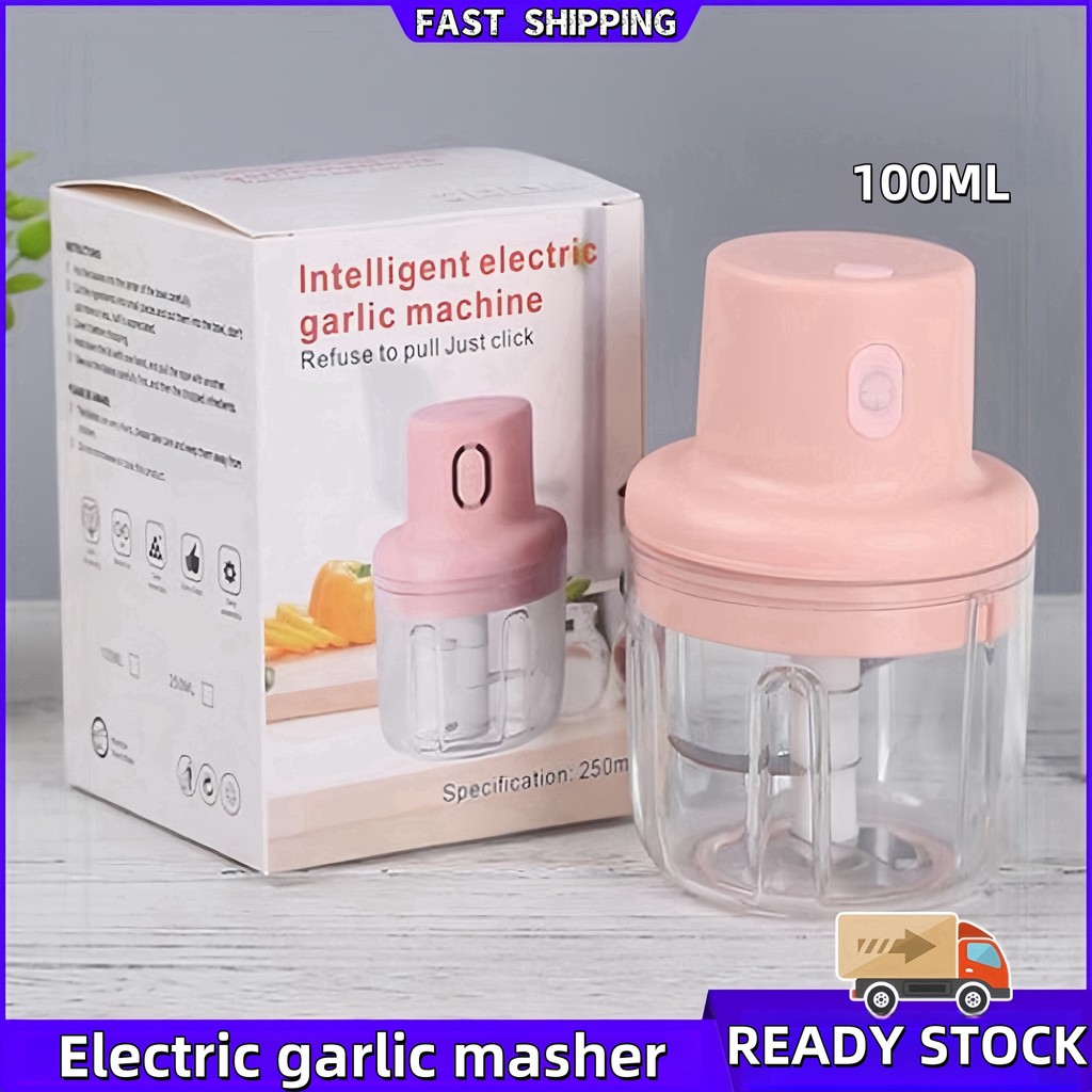 250ml Portable Electric Garlic Chopper Grinder Mini Meat Grinder Food ...
