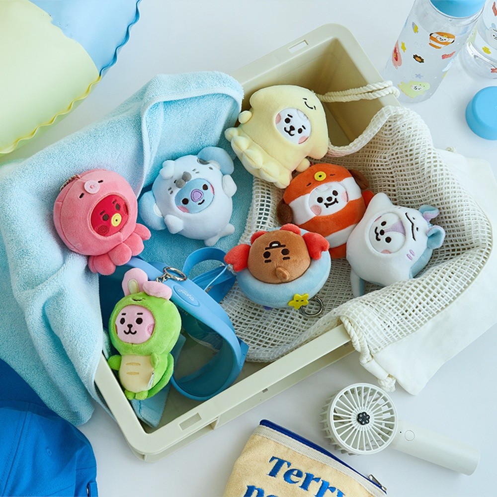 Kpop BTS BT21 Mini Ocean Friend TATA MANG SHOOKY RJ KORA COOKY CHIMMY Plush Toy Cute Keychain ...