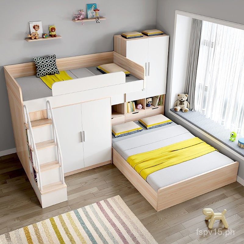 Interlocking Bunk Bed for Children, Two-Layer Bunk Bed, Double-Decker ...