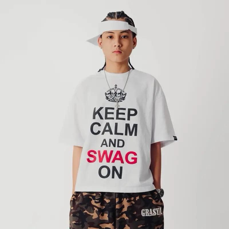 NEAT Streetwear KEEP CALM SWAG Graphic Printed TEES high quality fitted ...