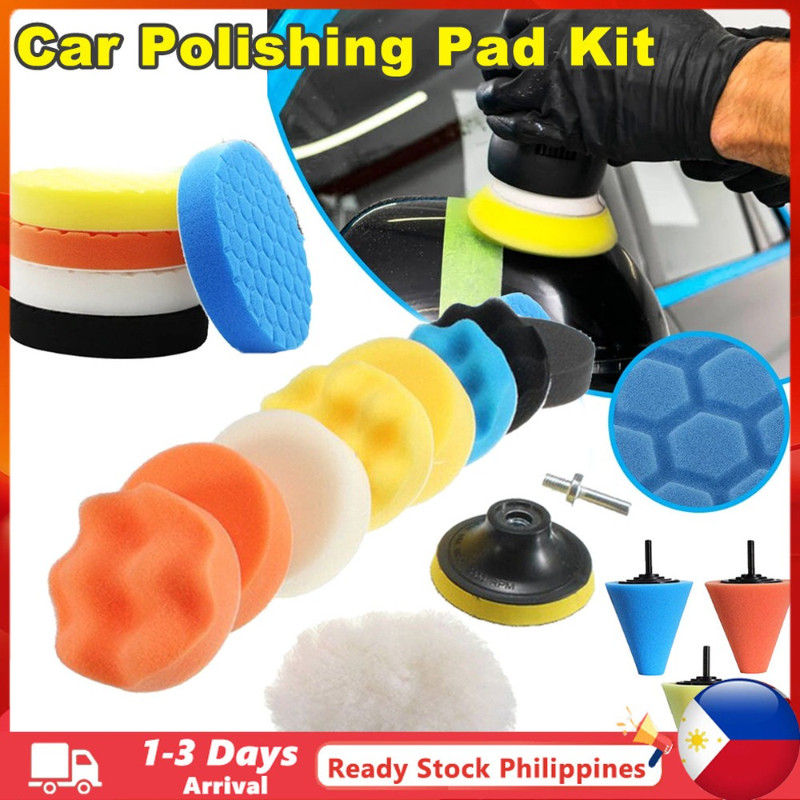 BK 11PCS Buffing Waxing Polishing Sponge Pads Kit Set For Car Polisher ...