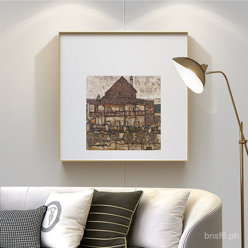 Small town Shiller Egon Abstract Art Painting Modern Light Luxury ...