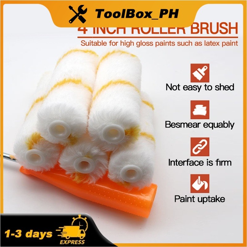 Paint roller 4 inches brush and refill fabric cotton brush tool ...