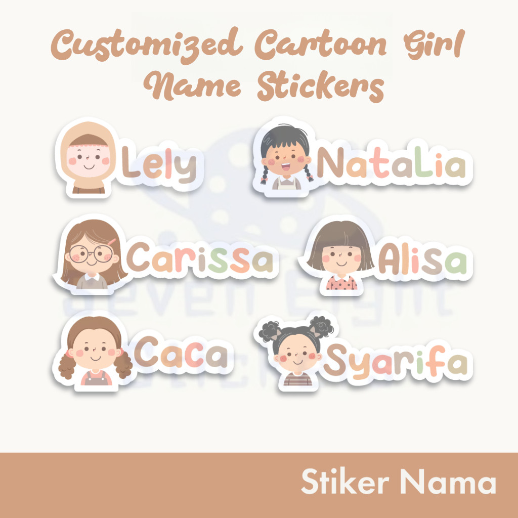 Customized Cartoon Girl Stickers | School Uniform Cup Stickers | Girl ...