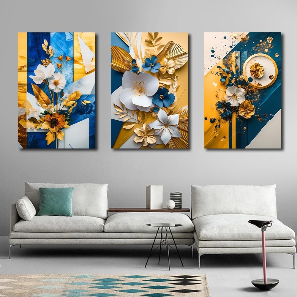 3 Pcs/set Flower Aesthetics Frame Wall Decoration Luxury Display Scene ...