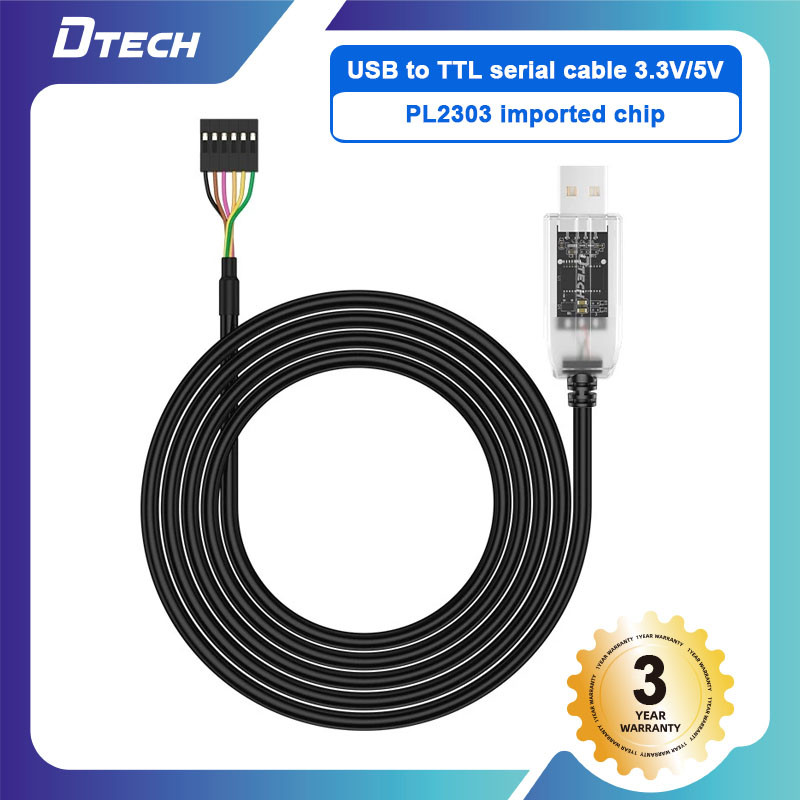 DTECH USB to TTL Serial 3.3V/5V Adapter Cable TX RX Signal 3 Pin/4 Pin/6 Pin 0.1 inch Pitch ...