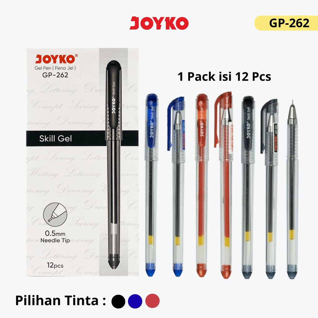 JOYKO Gel Pen 1 Pack GP-262 Skill Gel 0.5mm Contains 12 Pcs | Shopee ...