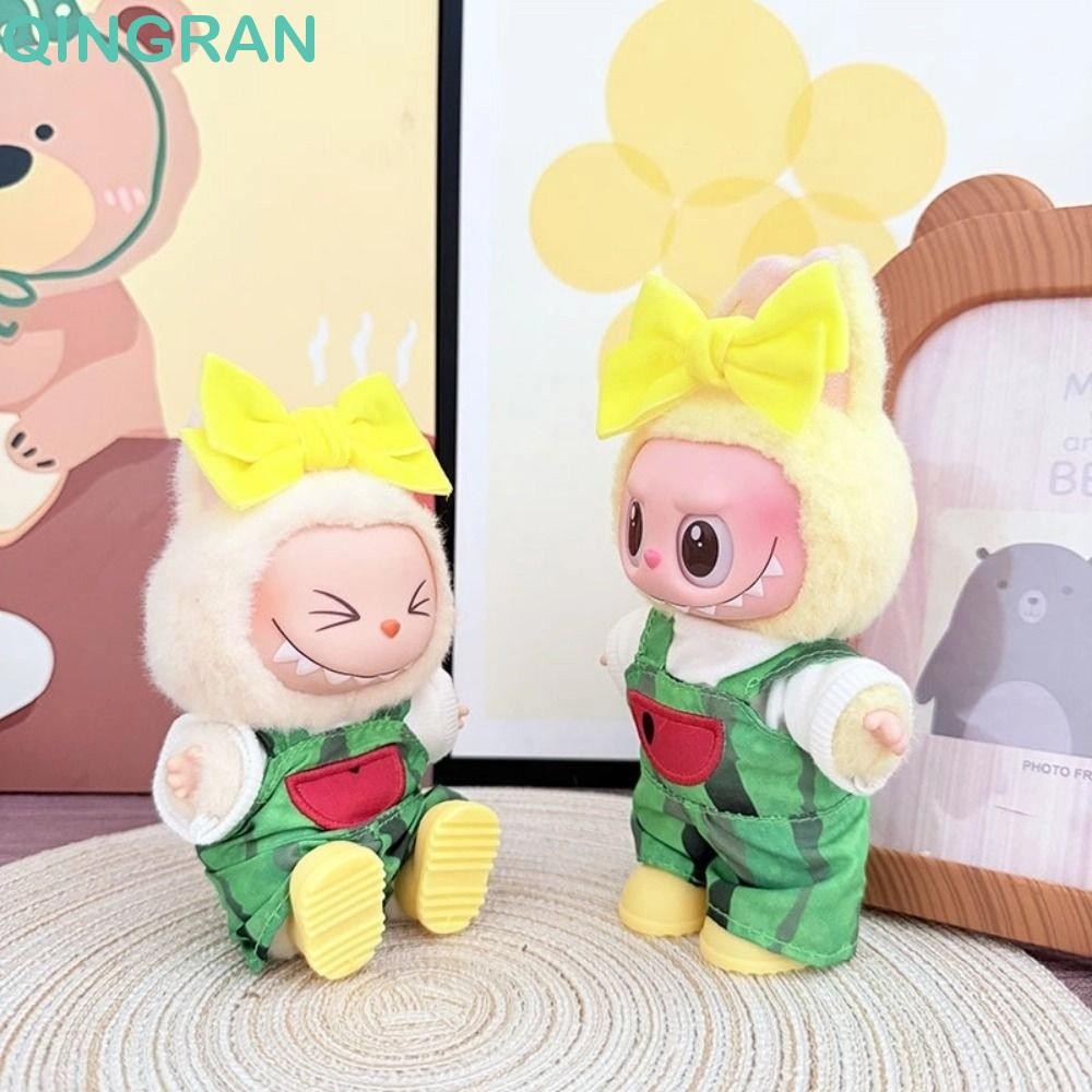 QINGRAN Labubu Doll's Cloth, Watermelon Summer 17cm Plush Dolls Clothes ...