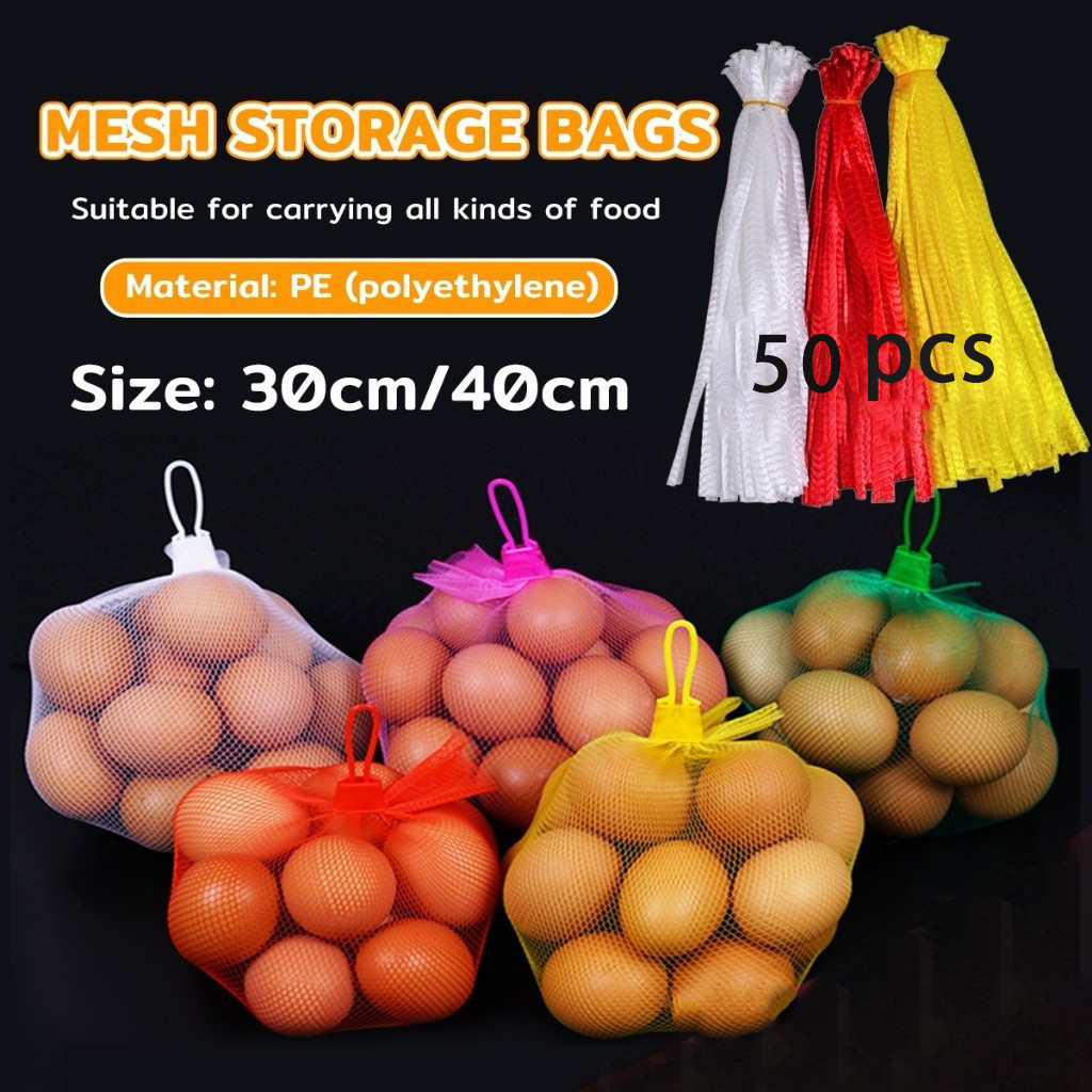 50pcs Mesh Storage Bags Egg Packaging Bag Reusable Net Bags Storage ...