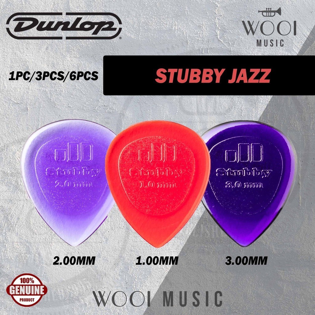 Jim Dunlop Stubby Jazz Guitar Pick (1pc/3pcs/6pcs) - | Shopee Philippines