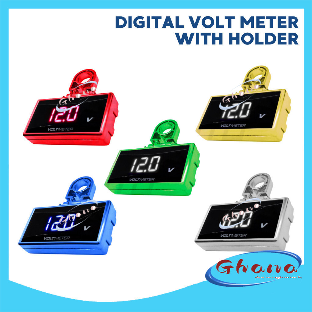 Motorcycle Accessories Volt Meter With Frame Classic Digital ...