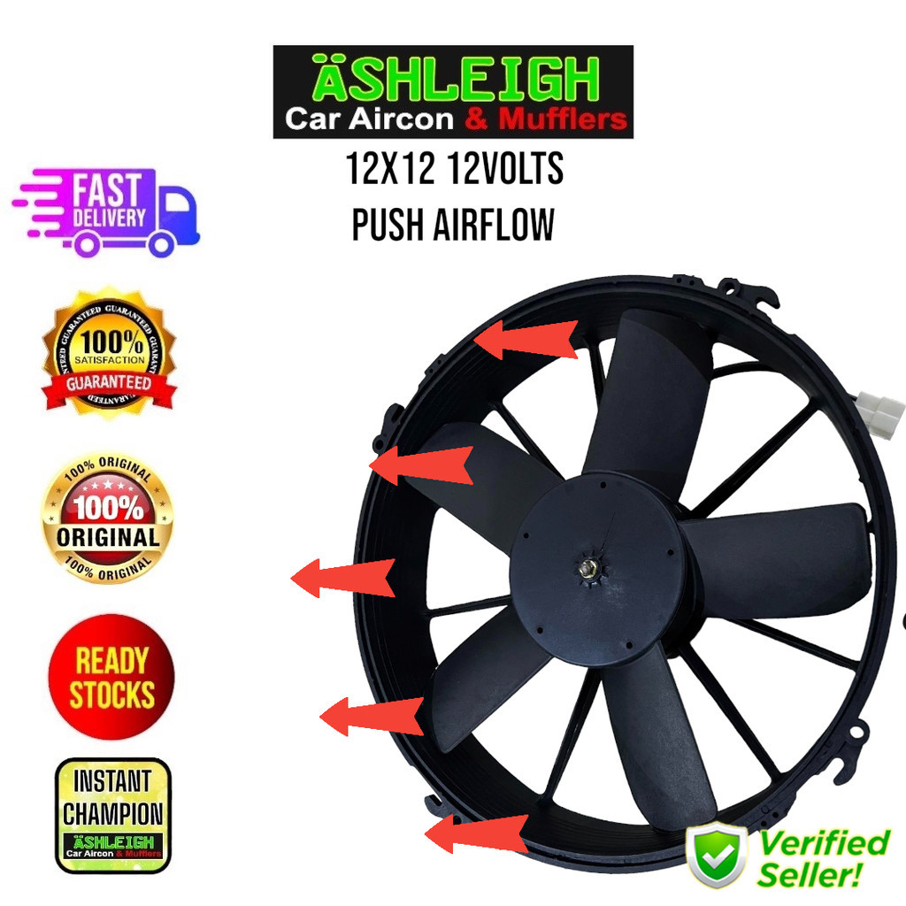 Universal Aux fan 12x12 12volts PUSH Airflow Car Aircon | Shopee ...