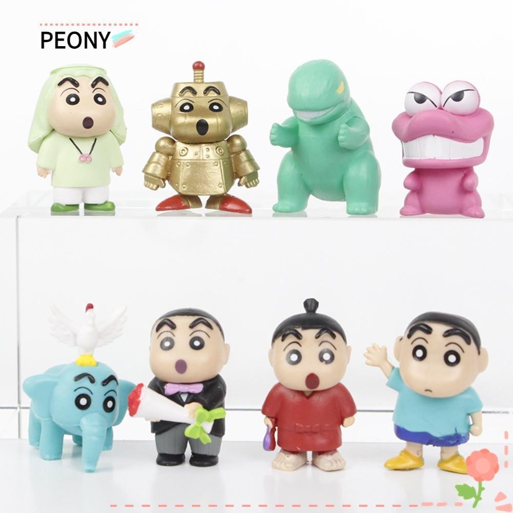 PEONY 24Pcs/Set Miniature ornament, PVC Nohara Shinnosuke Crayon Shin ...