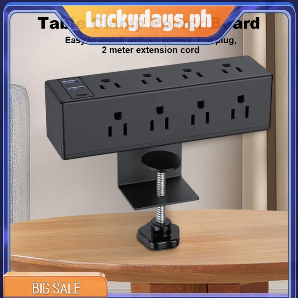 Desk Clamp Power Strip USB C Surge Protector W/ 8/6 AC Outlet and 6.6ft ...
