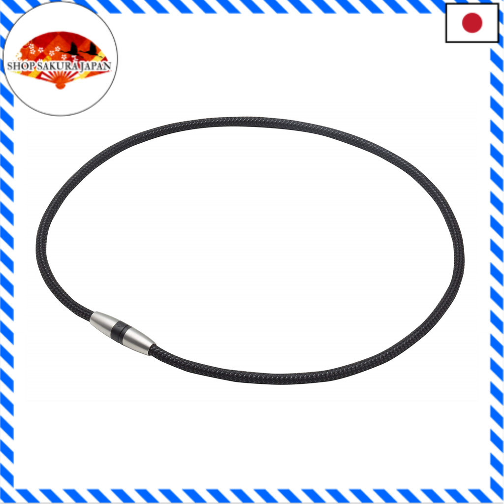 Phiten Unisex Necklace RAKUWA Magnetic Titanium Metal Black 50cm ...