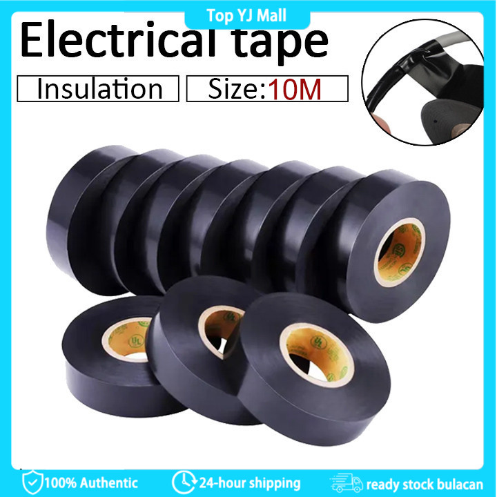 10PC Electrical Tape Black Tape Wire Strong Insulating Electrical Tape ...