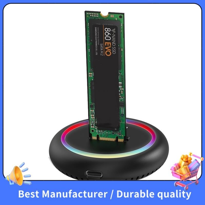 Blueendless Dual Protocol Ssd M 2 Docking Station Rgb Led Light M.2 Sata USB C Ssd Case Nvme ...