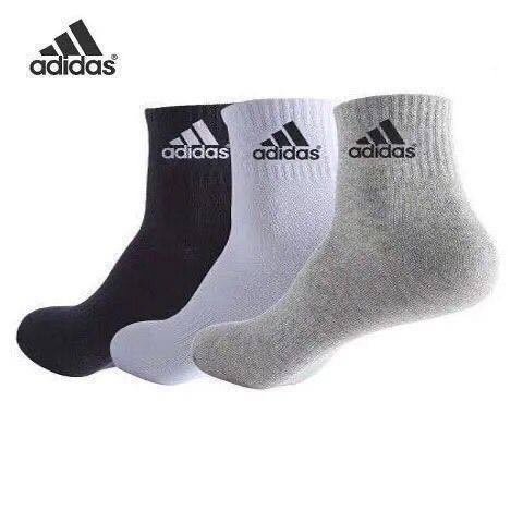 Cotton Sport Socks ADIDAS 3 pairs Sarung Kaki Stokin Ankle Men Women ...
