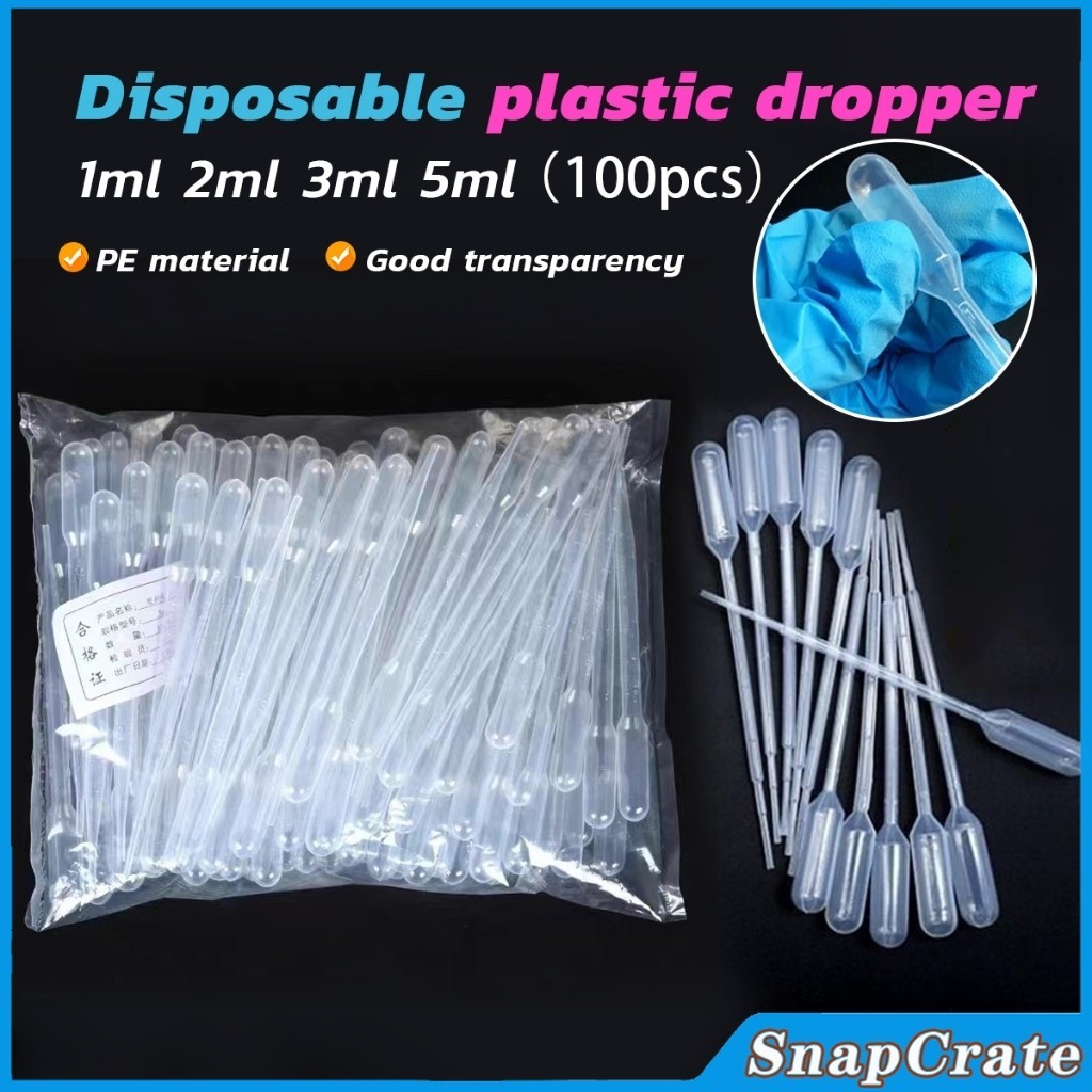 Snap 100Pcs 1ml/2ml/3ml/5ml Disposable Plastic Dropper Transfer Pipette ...