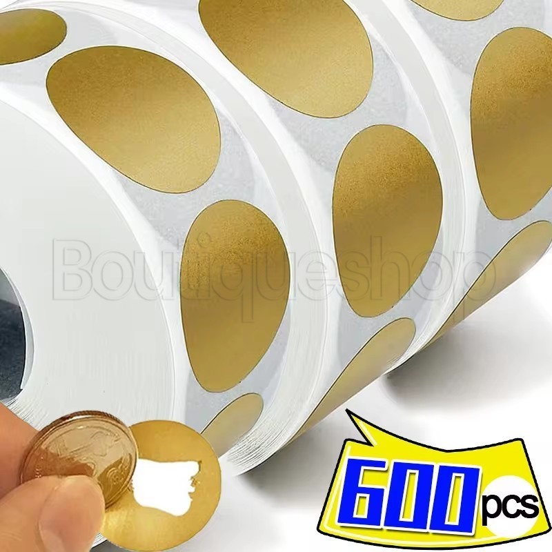 600/300Pcs Golden Scratch Off Stickers - Self Adhesive Labels - DIY ...