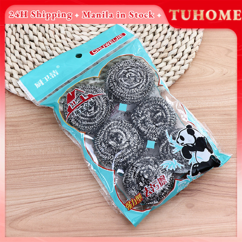 4PCS Steel Wool Ball Stainless Steel Scrubber Scouring Pads Scrubbing ...