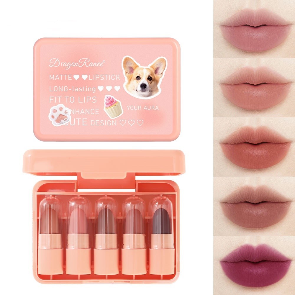 Five-piece Mini Small Lipstick Cute Easy to Carry Non-Fade Non-Stick ...