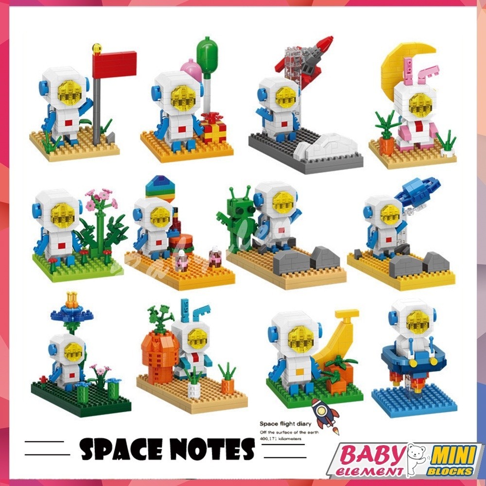 Nano Blocks toy Astronaut Life In Space Building Blocks UFO Creative ...
