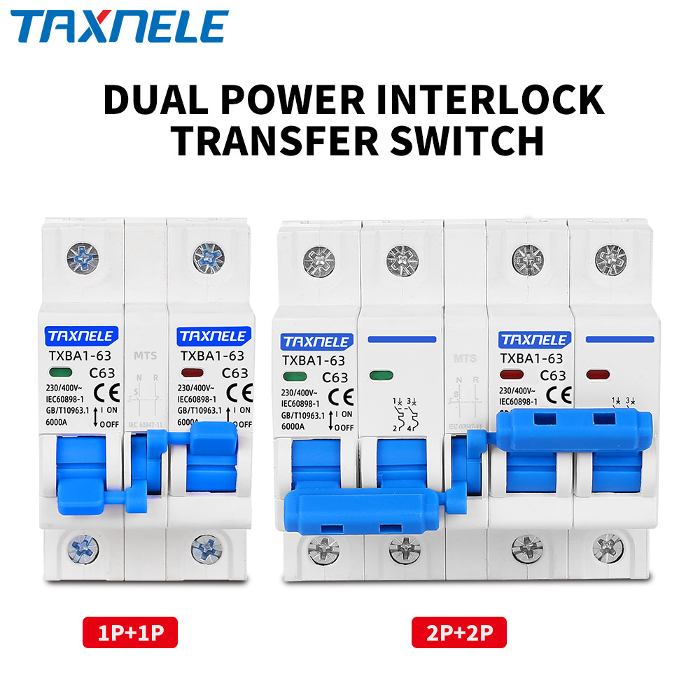 TAXNELE 1P+1P 2P+2P MTS AC Manual Transfer Switch Circuit Breaker ...
