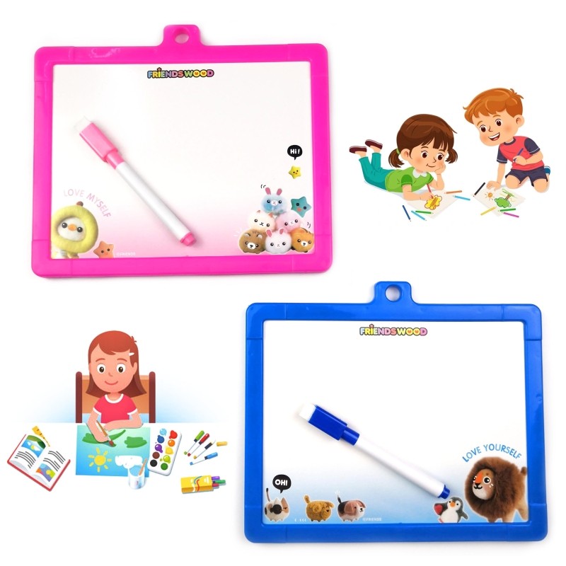 Cute Kids Mini White Board Set with Free Marker Pen (21cm x 17cm ...