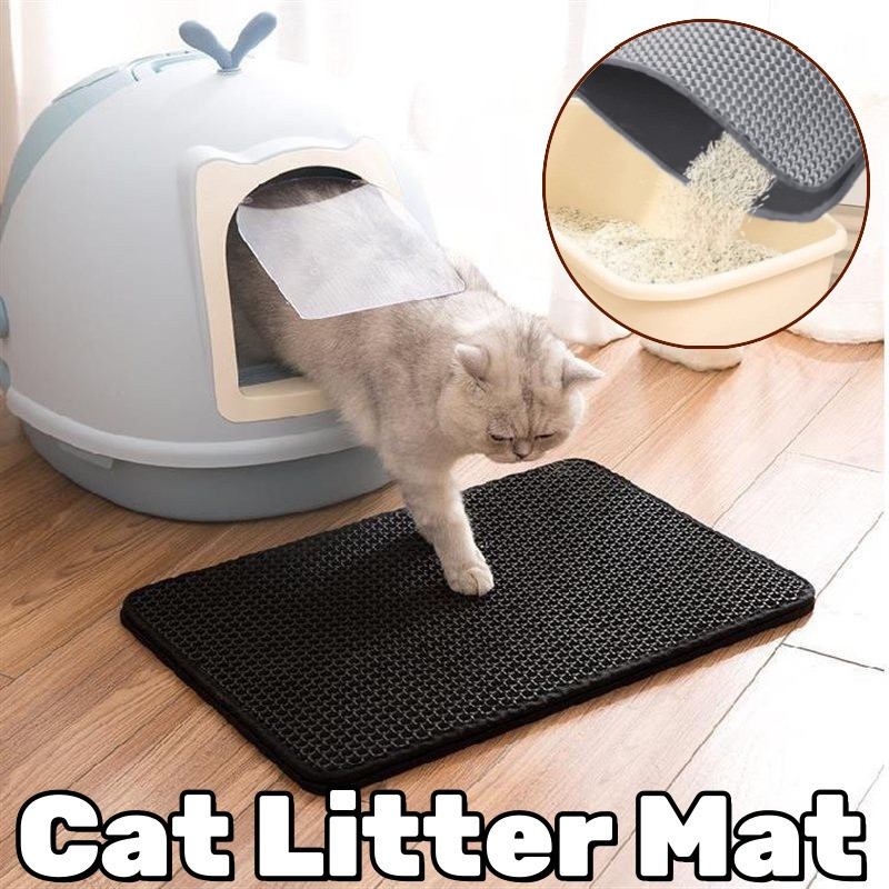 Double Layer Cat Litter Mat Anti-splash Litter Trapper Bottom Non-slip ...