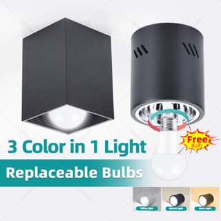 Tricolor Surface Downlight Ceiling Lights E27 Bulb Replacement Led ...